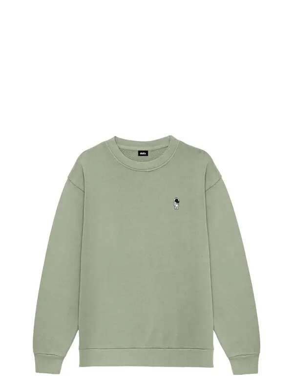 DALIX Relaxed Heavyweight Astronaut Sweatshirt - Oil Green