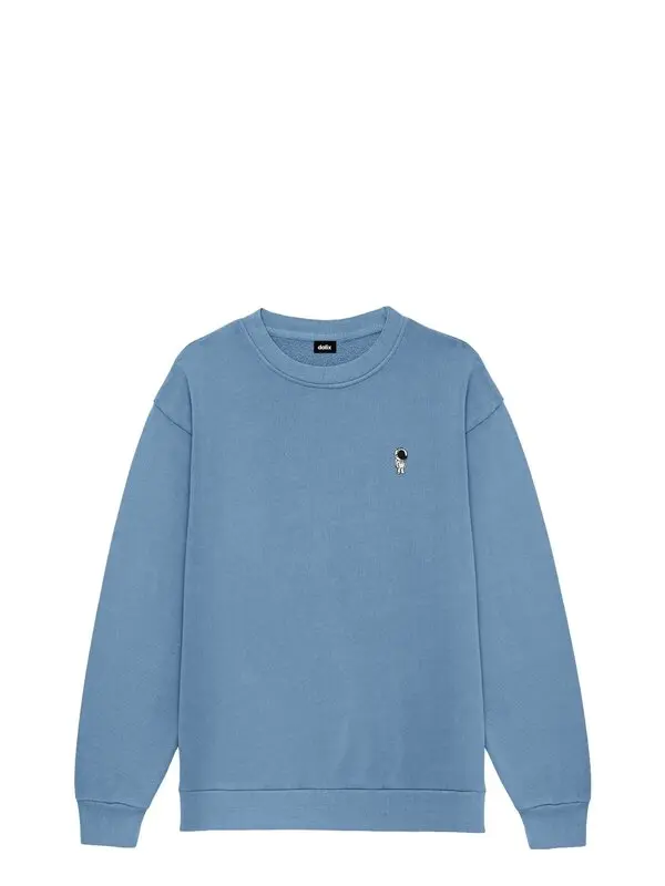 DALIX Relaxed Heavyweight Astronaut Sweatshirt - Pebble Blue