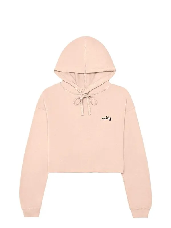 DALIX Salty Fleece Cropped Hoodie - Peach