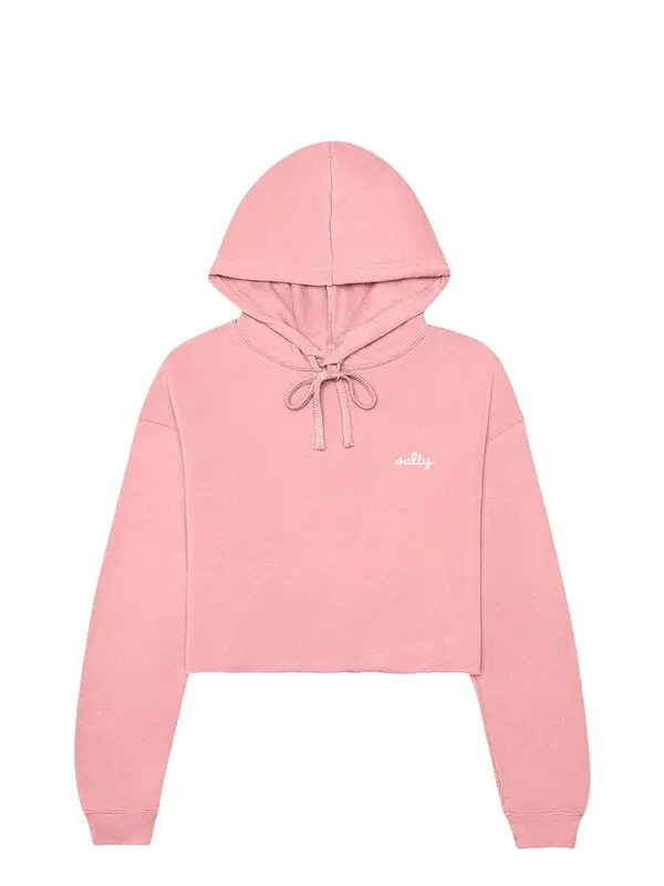 DALIX Salty Fleece Cropped Hoodie - Pink