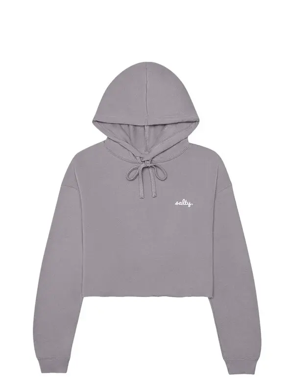 DALIX Salty Fleece Cropped Hoodie - Storm Gray