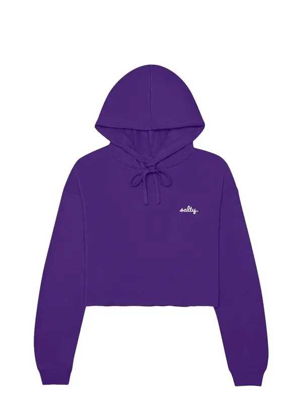 DALIX Salty Fleece Cropped Hoodie - Team Purple