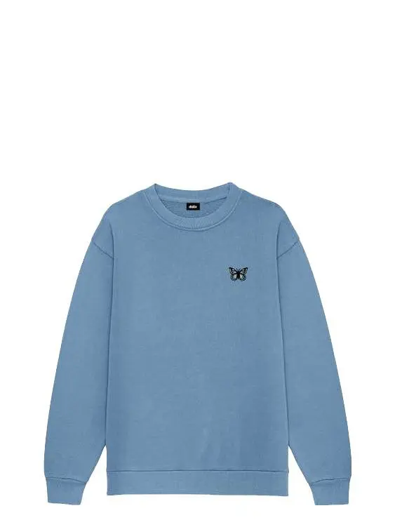 DALIX Butterfly Heavyweight Relaxed Sweatshirt - Pebble Blue