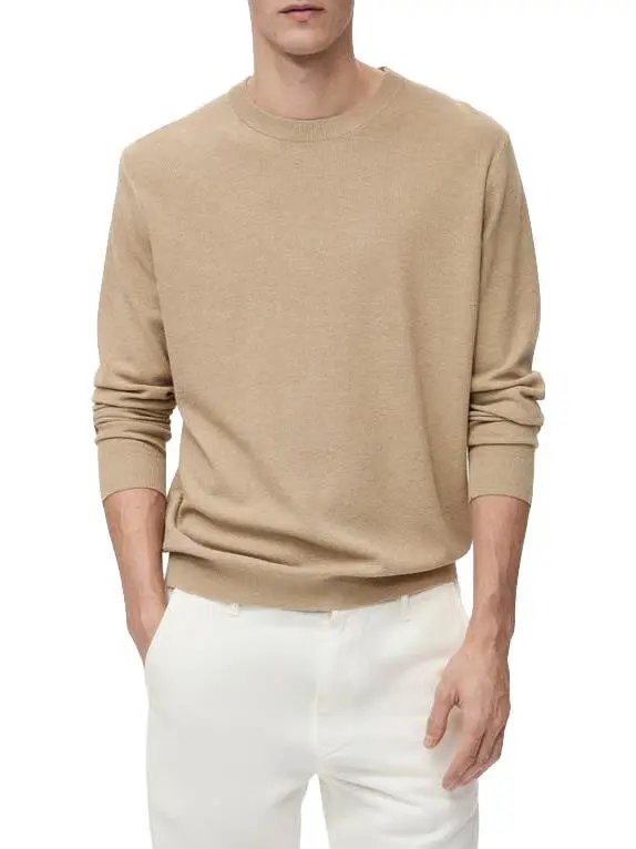 Mango Regular Fit Fine Knit Sweater - Beige
