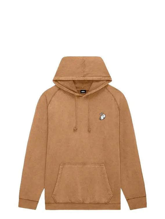 DALIX Heartly Ghost Mineral Washed Hoodie - Camel
