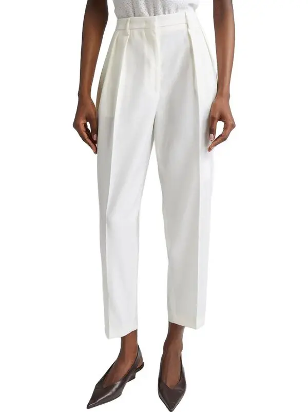 Altuzarra Emmett Pleated Merino Wool Pants - Ivory