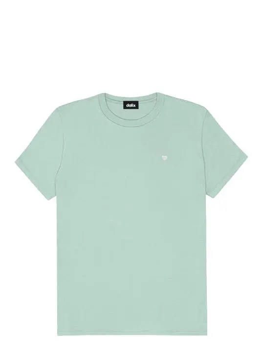 DALIX Heart Jersey Relaxed Tee - Dusty Blue