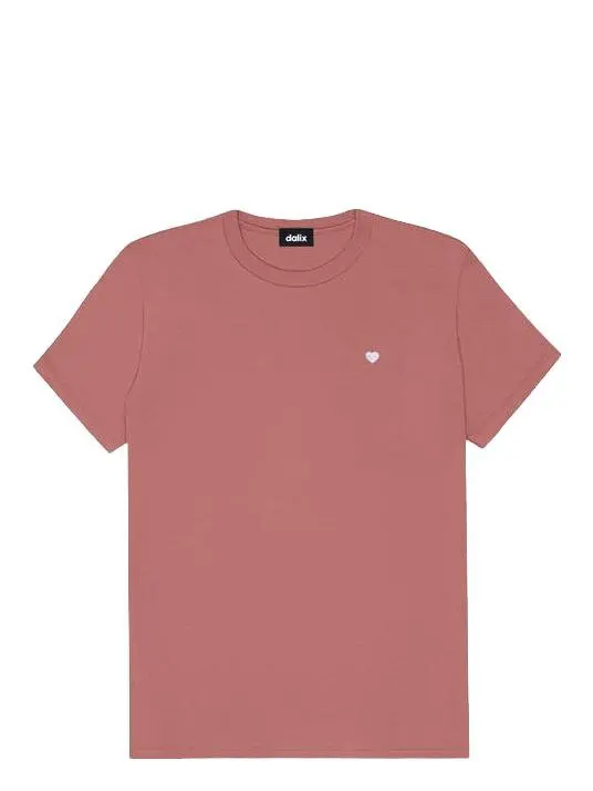 DALIX Heart Jersey Relaxed Tee - Mauve