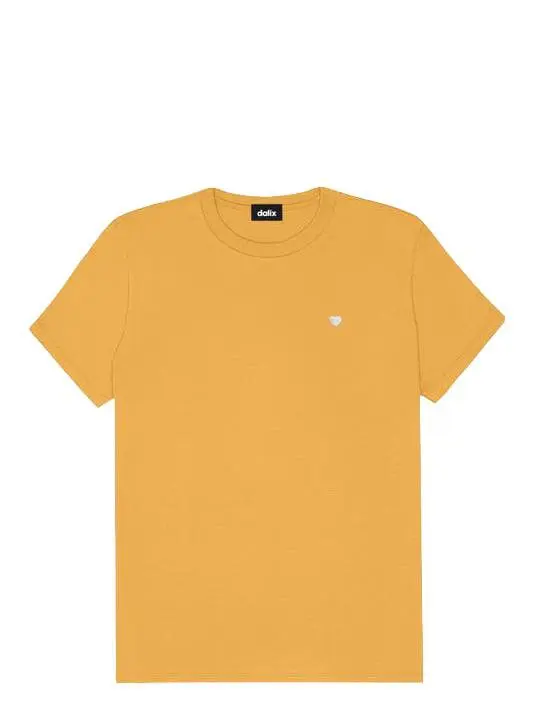 DALIX Heart Jersey Relaxed Tee - Mustard