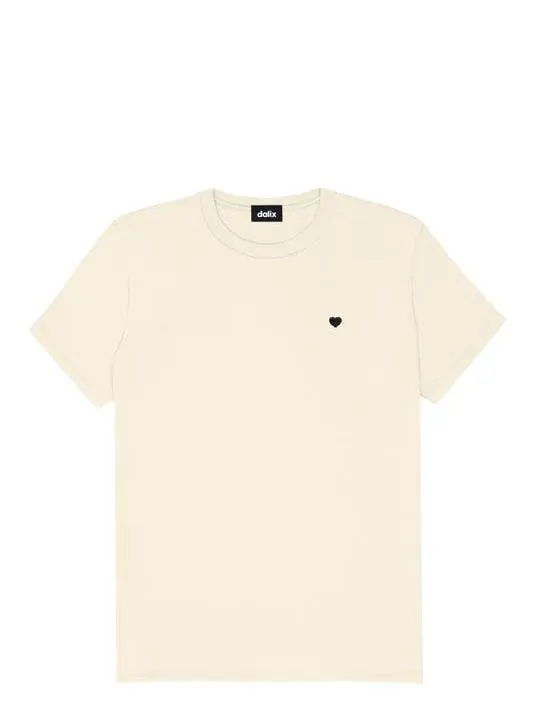 DALIX Heart Jersey Relaxed Tee - Natural