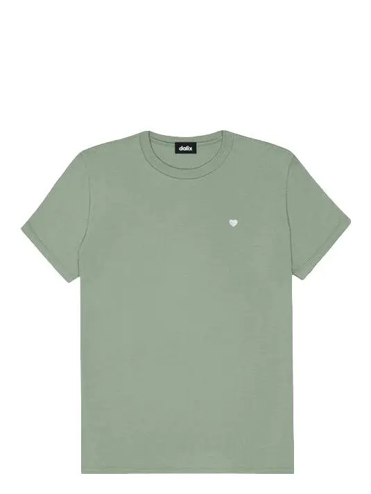 DALIX Heart Jersey Relaxed Tee - Sage