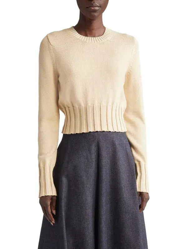 Altuzarra Livvy Crop Sweater - Antique Pearl
