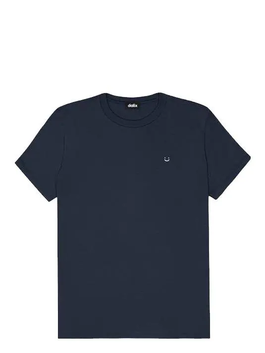 DALIX Lil Smile Jersey Relaxed Tee - Navy Blue