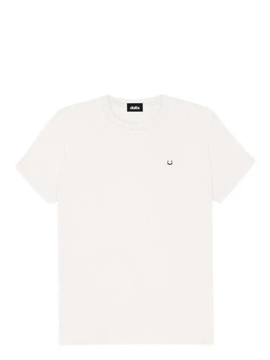 DALIX Lil Smile Jersey Relaxed Tee - Vintage White