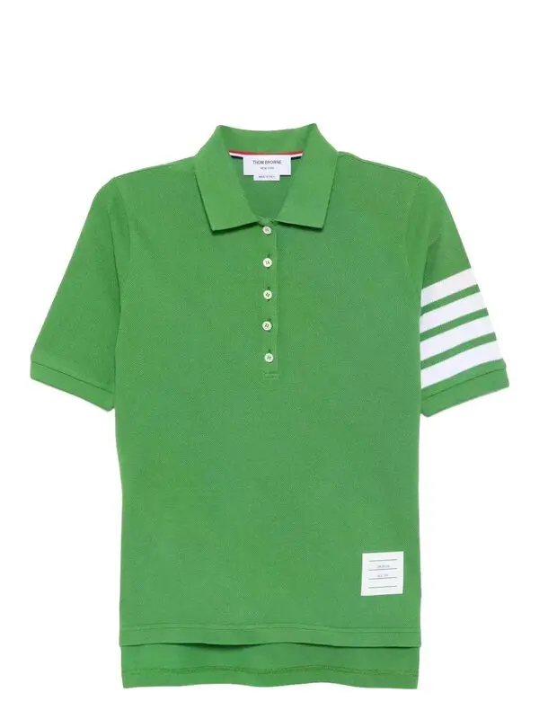 Thom Browne Classic Pique 4 Bar Short-sleeved Polo Top - Green