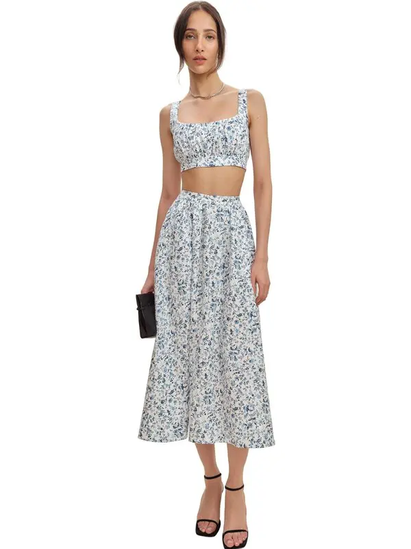 REFORMATION Linen Two-piece Set - Blue