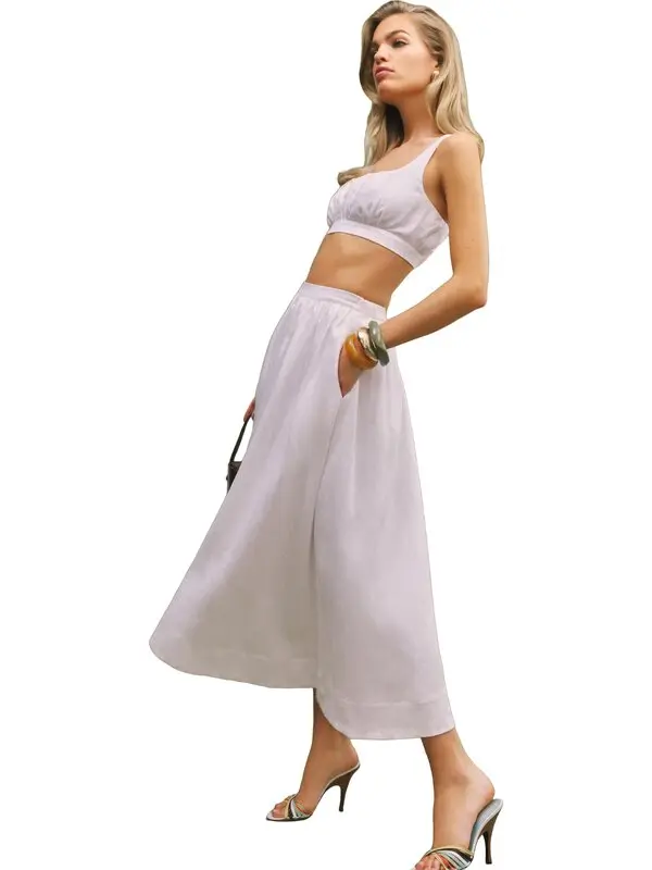 REFORMATION Linen Two-piece Set - Ivory