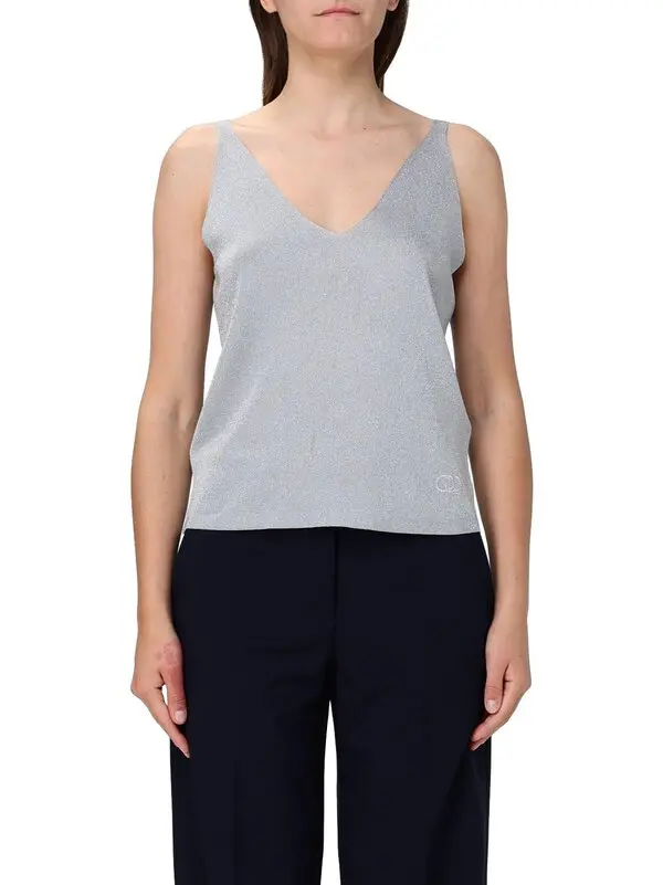 Liu Jo Sleeveless V-neck Top - Silver