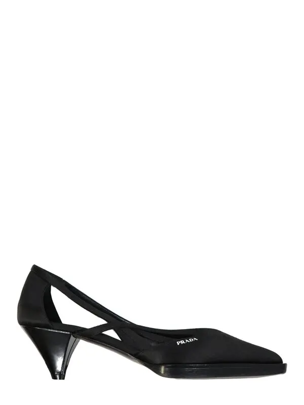 Prada 55mm Cut-out Satin Pumps - Black