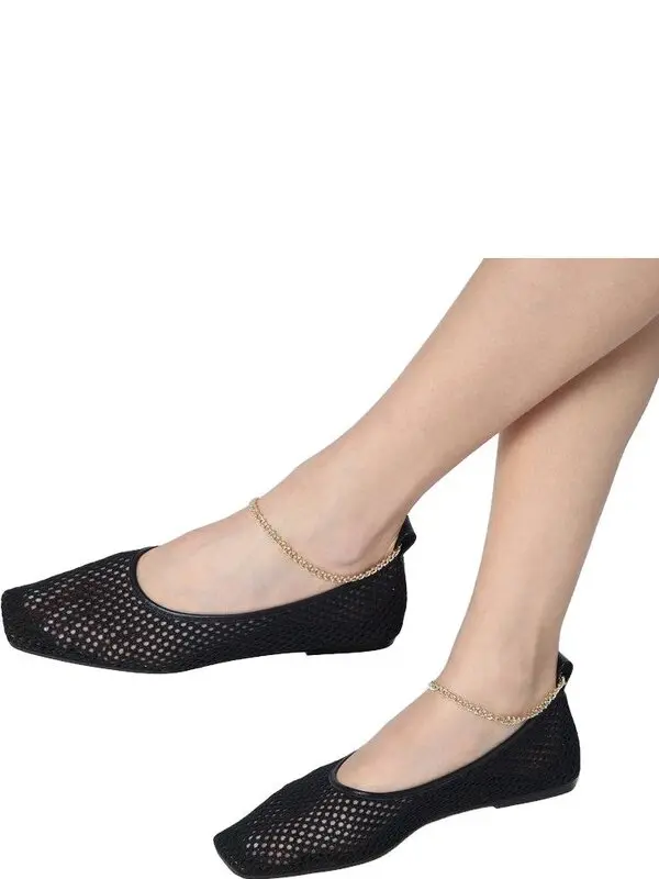 MARIA LUCA Augusta Net Ballerinas - Black