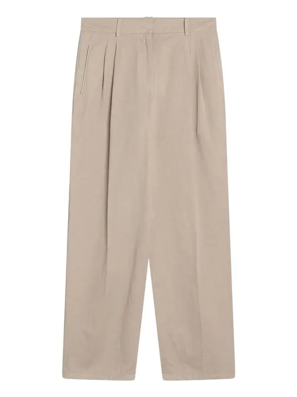 THE ROW Lilas Cotton And Linen Trousers - Green