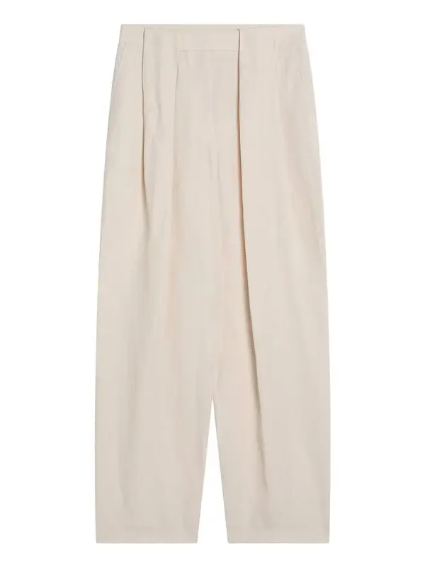 Stella McCartney Wide Leg Linen Blend Pants - White