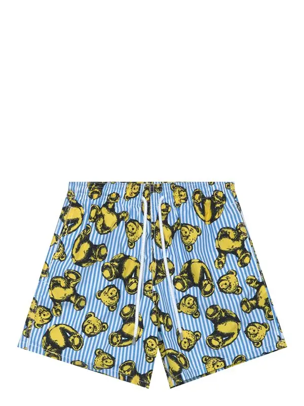Palm Angels X Vilebrequin Bear Print Swimshorts - Blue