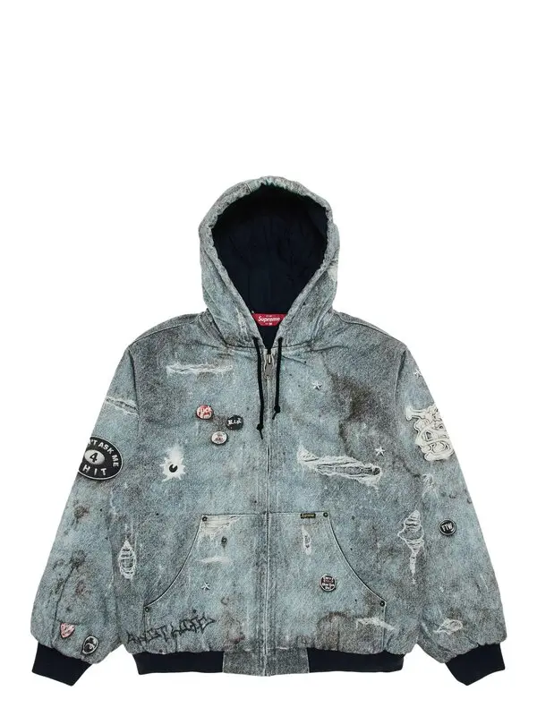 Supreme Hjr Trompe L'oeil Hooded Work Jacket - Blue