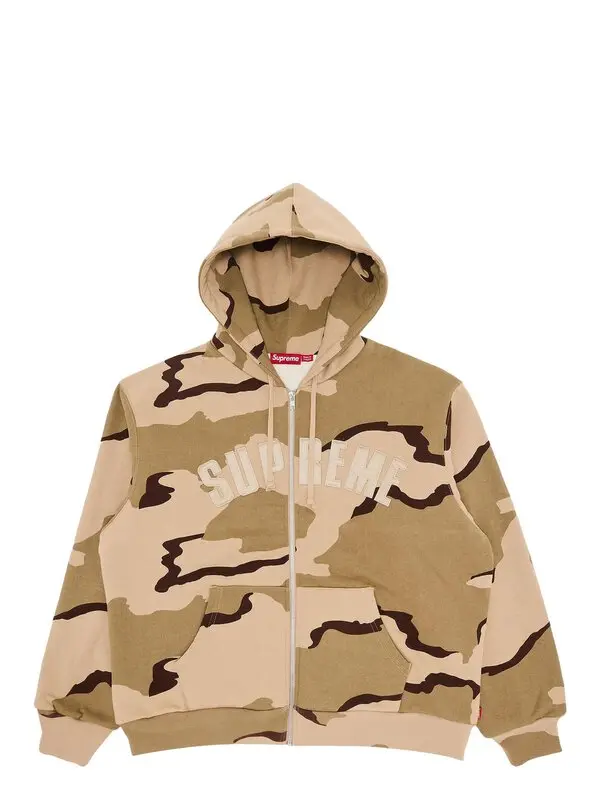 Supreme Arc Thermal Zip Up Hooded Sweatshirt - Tan