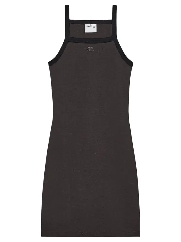 COURREGES Contrast Mini Dress - Brown