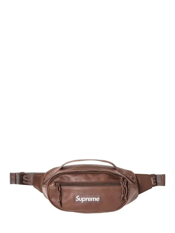 Supreme Leather Waist Bag - Brown