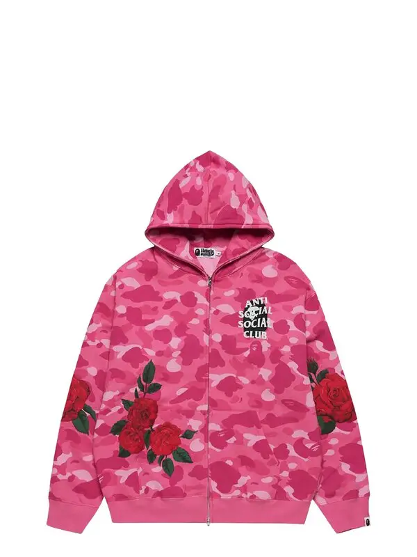 BAPE X Anti Social Social Club Full Zip Hoodie - Pink