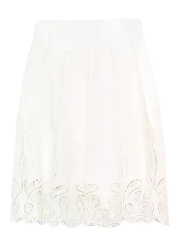 Simkhai Embroidered Midi Skirt - White