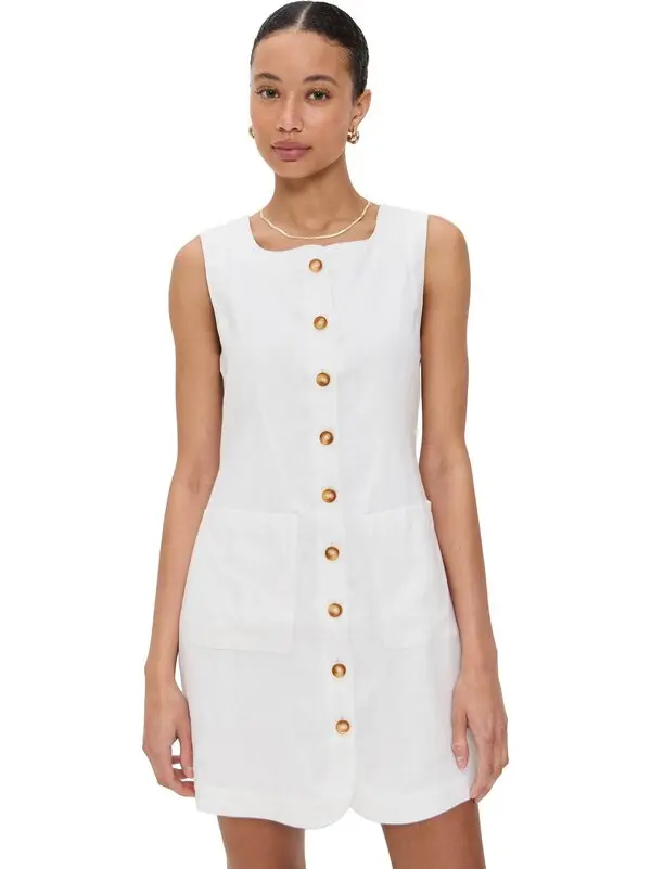Posse Emma Linen Mini Dress - Ivory