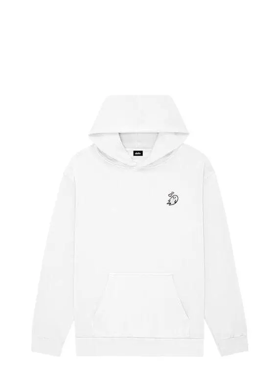 DALIX Relaxed Fit Midweight Fleece Hooded Sweatshirt - White