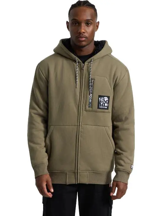ECKO UNLTD. Printed Zip Hoodie - Olive