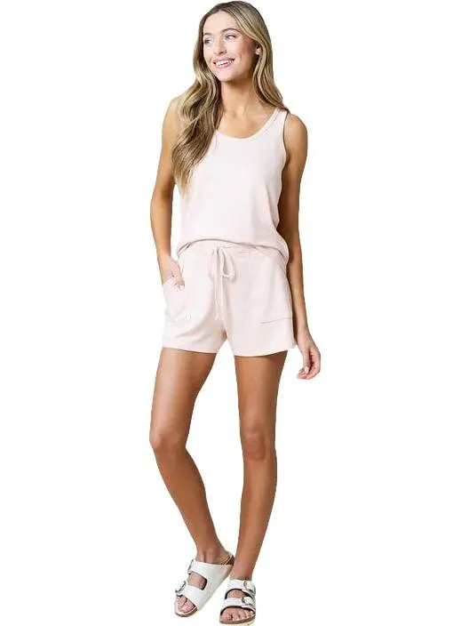 SOFTIES Dream Jersey Tank Top With Shorts Set - Apricot