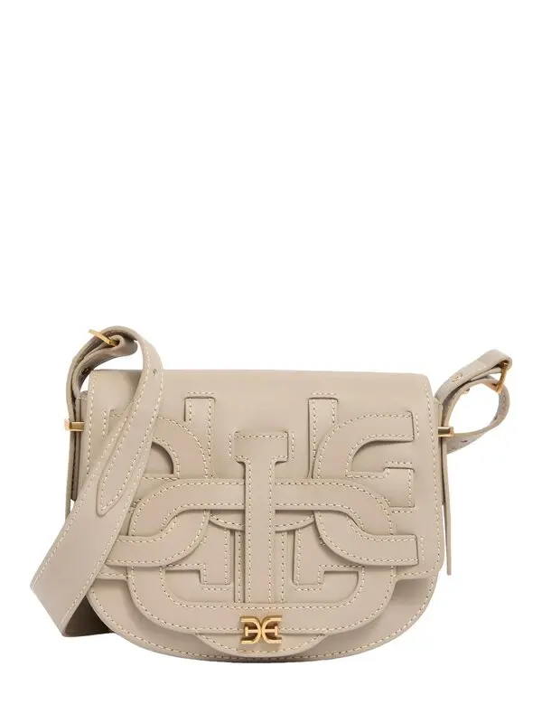 Sam Edelman Small Bay Leather Saddle Crossbody Bag - Light Taupe