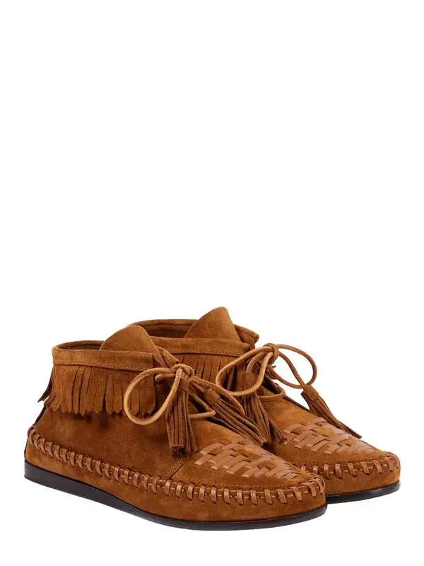 Isabel Marant Étoile Felsa Fringed Suede Ankle Boots - Brown