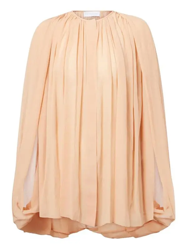 Stella McCartney Draped Silk Chiffon Blouse - Beige