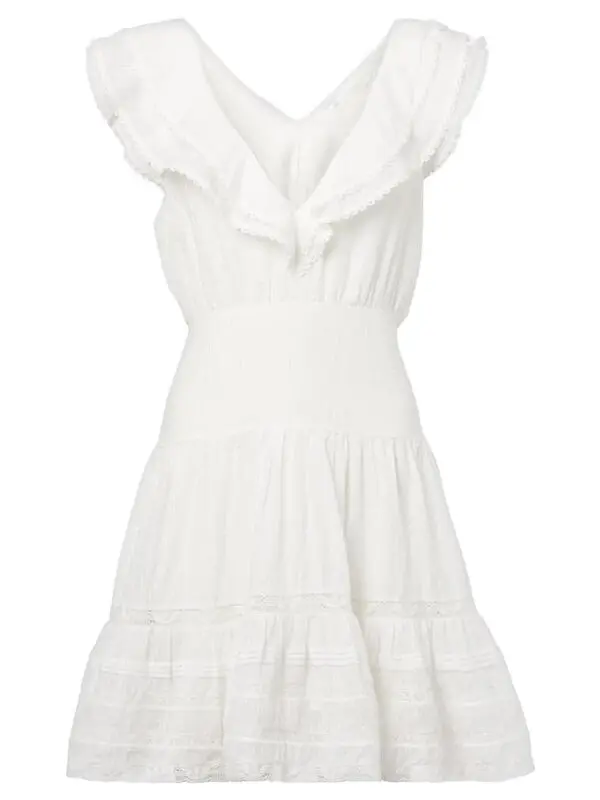 Poupette St Barth Della Striped Cotton Minidress - White