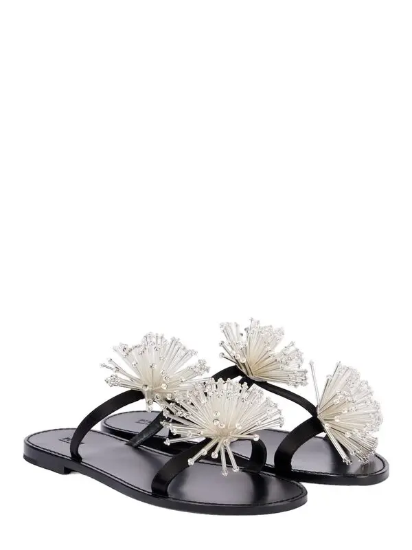 Emilio Pucci Beaded Sandals - Black