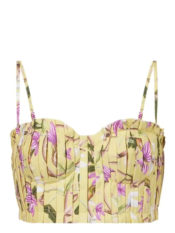 Agua Bendita Morgina Floral Bustier - Yellow