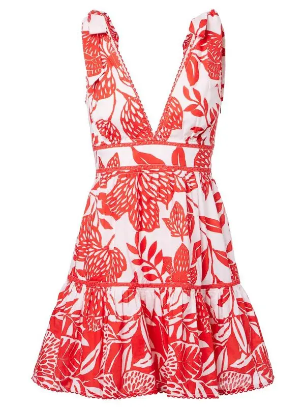 Poupette St Barth Cara Cotton Mini Dress - Red