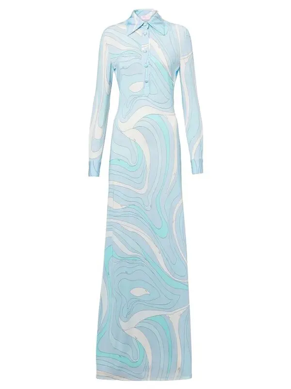 Emilio Pucci Marmo Shirt Dress - Blue