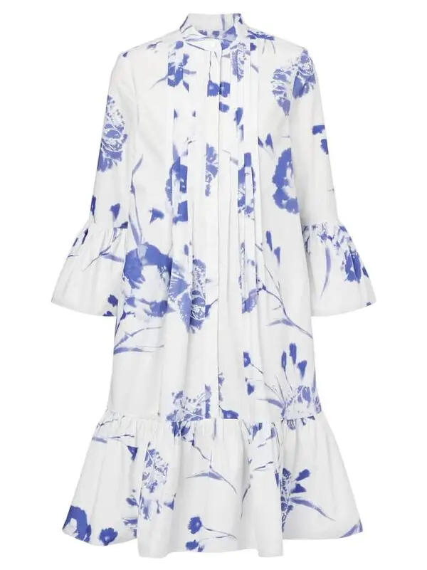 Erdem Floral Cotton Minidress - White