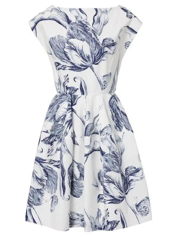 Erdem Floral Cotton Mini Dress - White