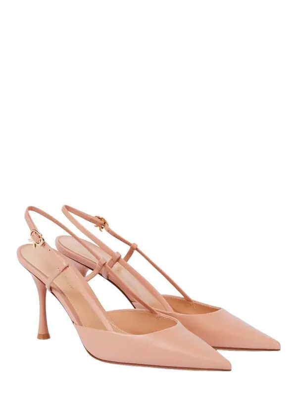 GIANVITO ROSSI Ascent 85 Leather Slingback Pumps - Pink
