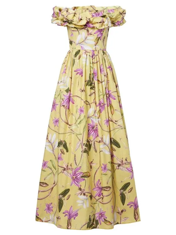 Agua Bendita Espliego Floral Cotton Poplin Maxi Dress - Multicoloured