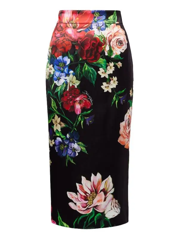 Dolce & Gabbana Floral Printed Midi Skirt - Multicoloured